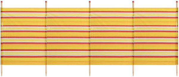 Yello Striped Windbreak 5 Pole Tall (Yellow/Red) - EasySpa Hot Tubs